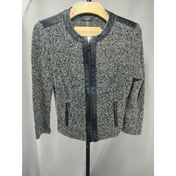 Alfani | Jackets & Coats | Alfani Round Textured Knit With Black Trim ...